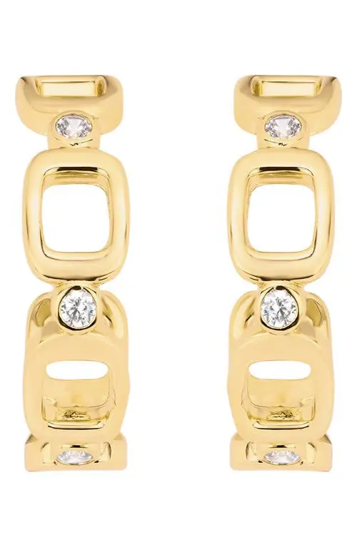ATHRA LUXE Modern Muse Square Tile Hoop Earrings - Gold