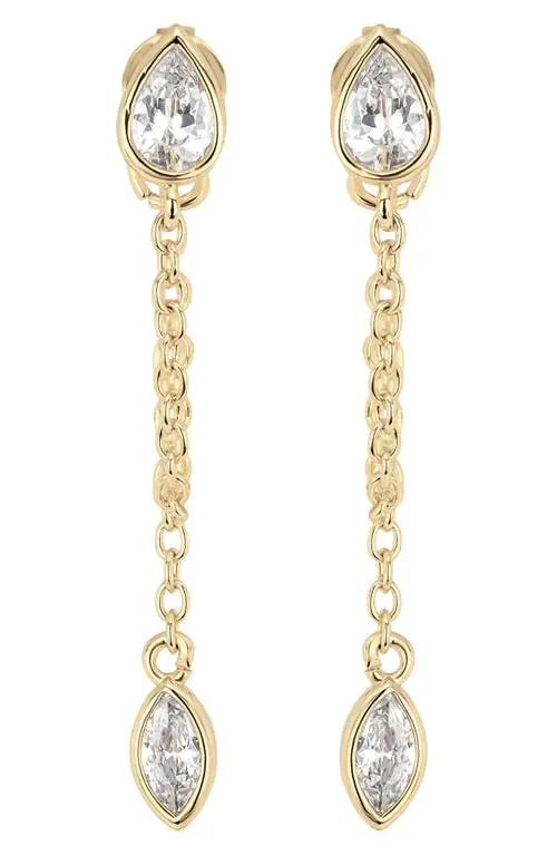 ATHRA LUXE Modern Muse Cz Drop Earrings - Gold