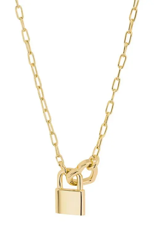 ATHRA LUXE Modern Muse Heart Lock Link Necklace - Gold