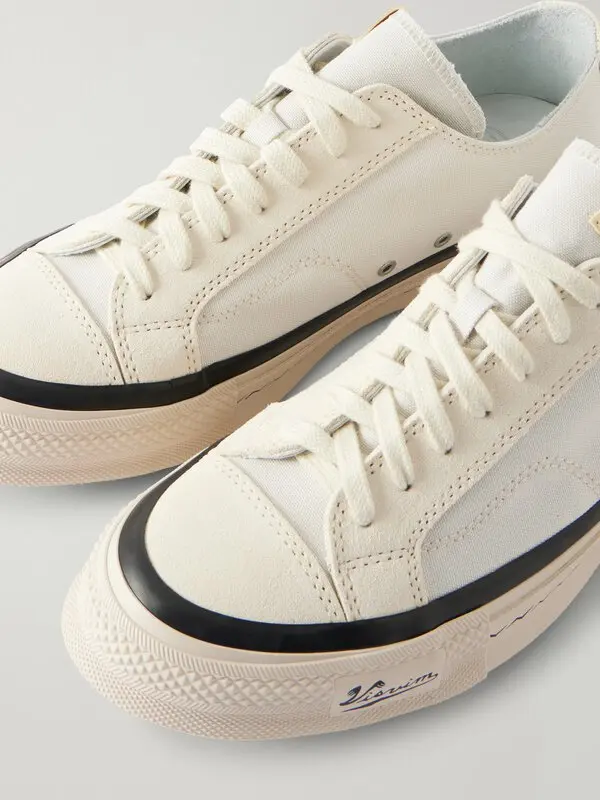 Visvim Nolan Suede-trimmed Canvas Sneakers - Neutrals