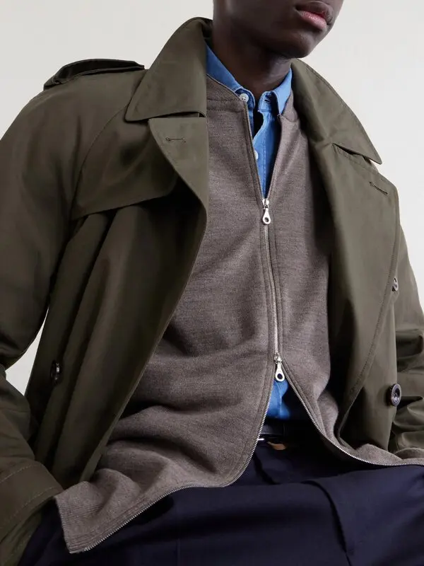 John Smedley Maclean Merino Wool Zip-up Sweater - Gray