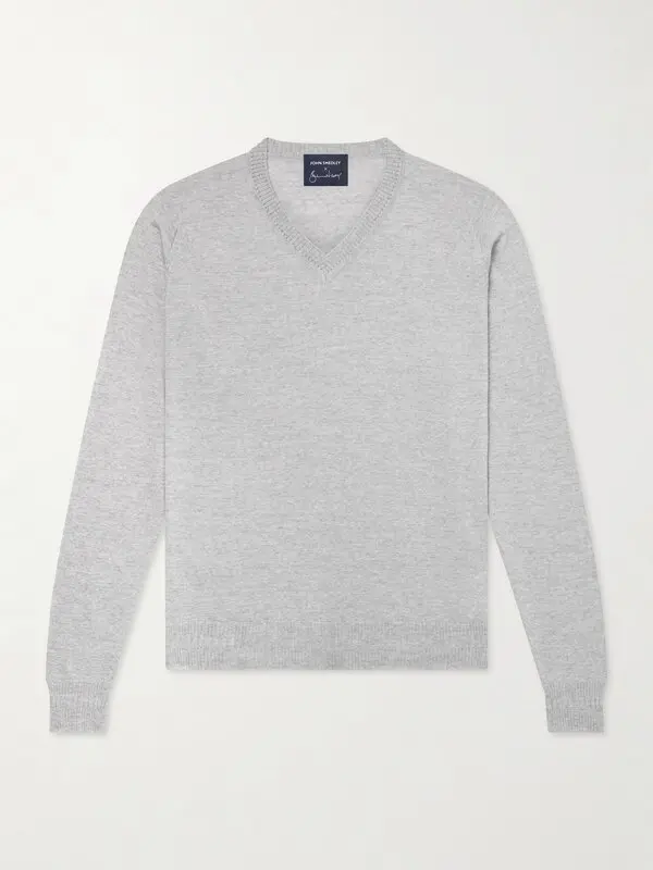 John Smedley Bill Nighy Collaboration V-neck Merino Wool Sweater
