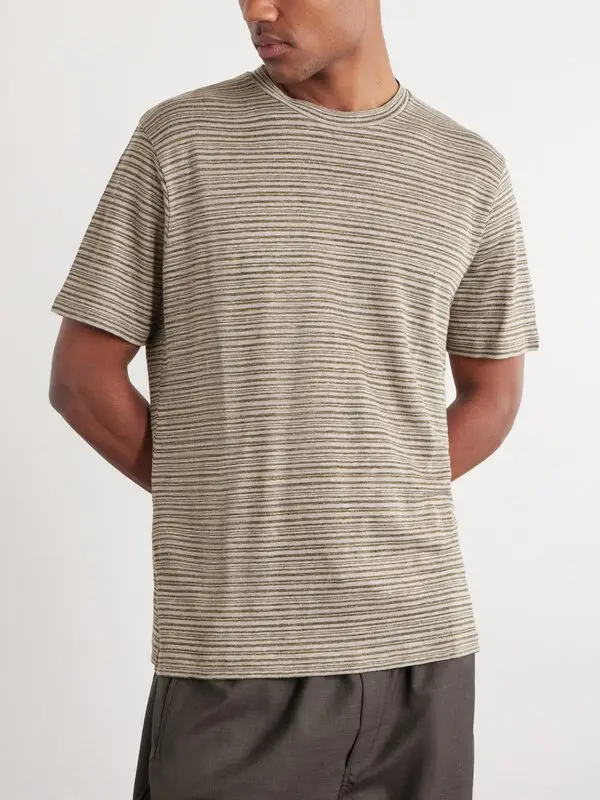 Mr P. Knitted Striped Linen T-shirt