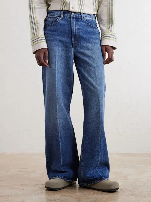 THE ELDER STATESMAN Hunter Wide-leg Jeans - Blue