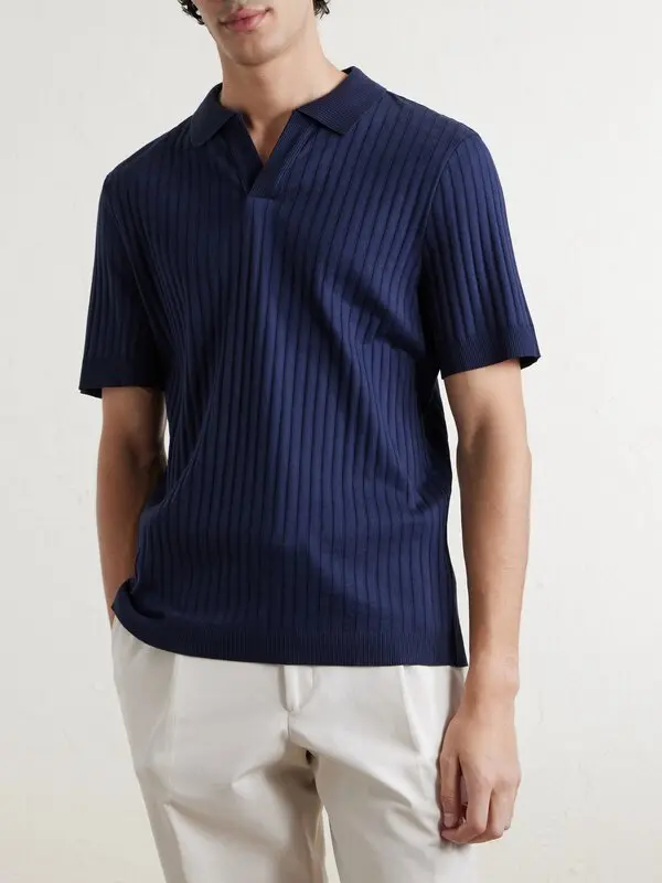 Mr P. Organic Cotton Jacquard Polo Shirt