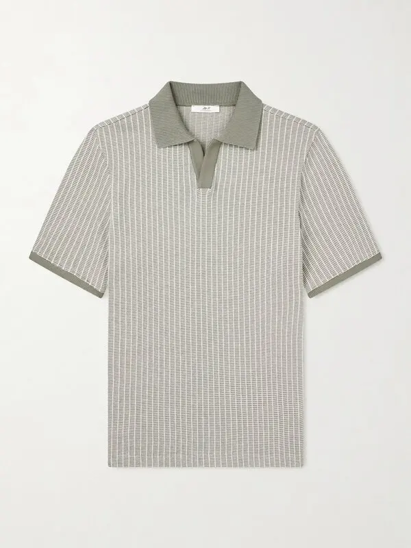 Mr P. Striped Organic Cotton Polo Shirt