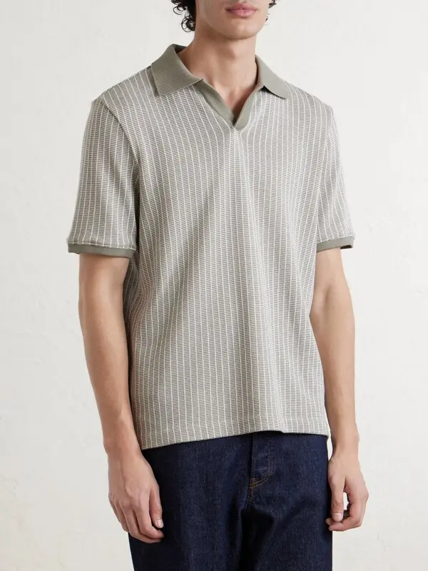 Mr P. Striped Organic Cotton Polo Shirt