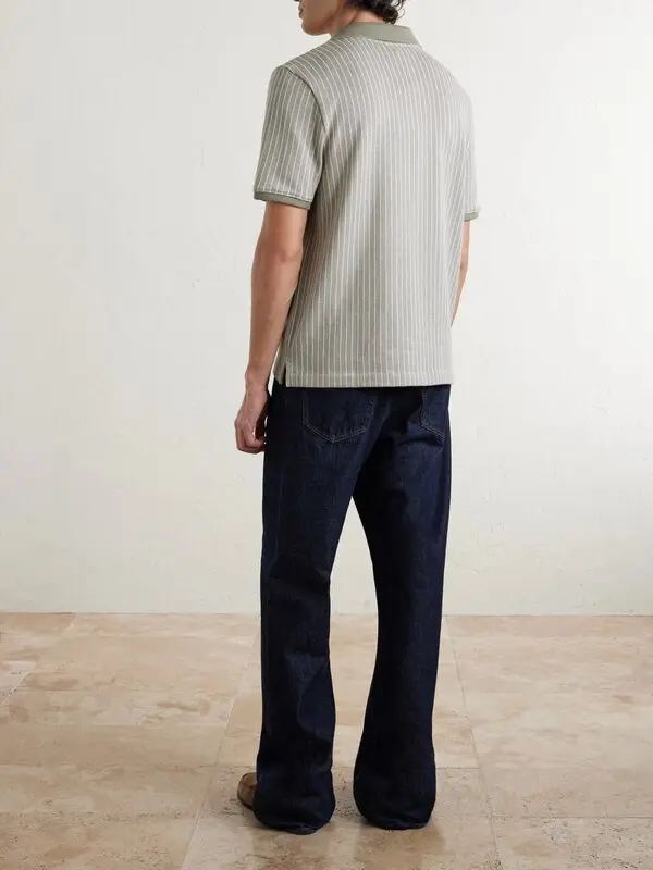 Mr P. Striped Organic Cotton Polo Shirt