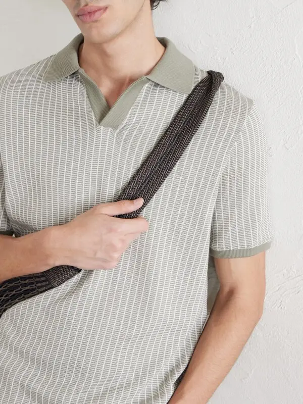 Mr P. Striped Organic Cotton Polo Shirt