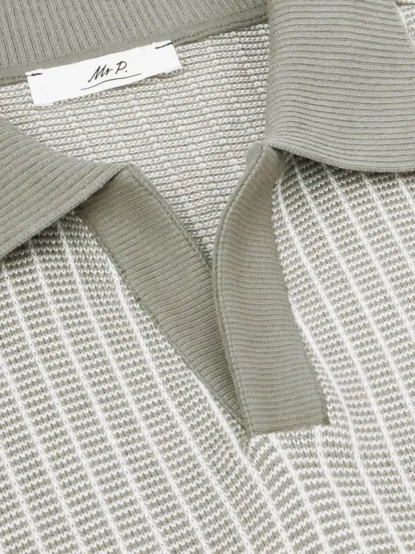 Mr P. Striped Organic Cotton Polo Shirt