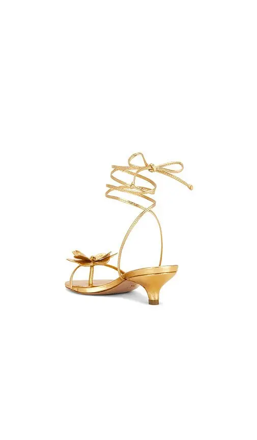 Raye Catalina Metallic Leather Kitten Heel Sandals