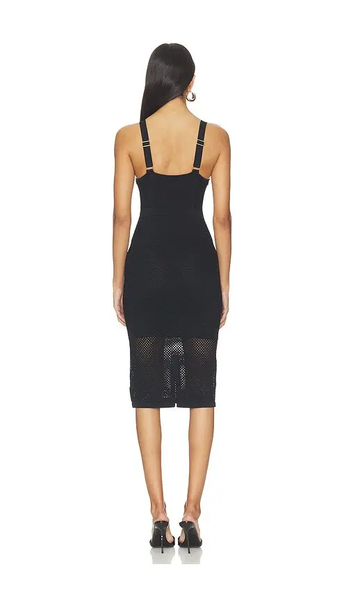 L'Agence Bra Cup Pointelle Midi Dress