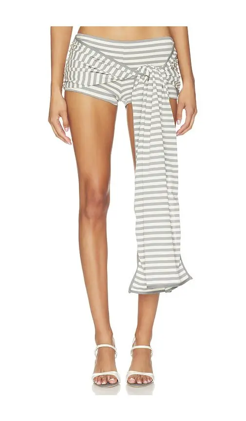 Lioness Bloom Skort In Grey - Ash Stripe