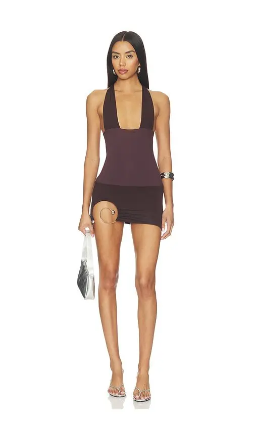 1XBLUE Spiral Mini Dress - Brown