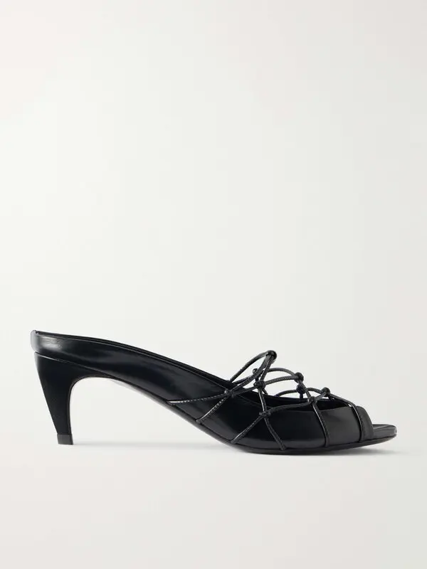 JUDE Knotty Leather Sandals - Black