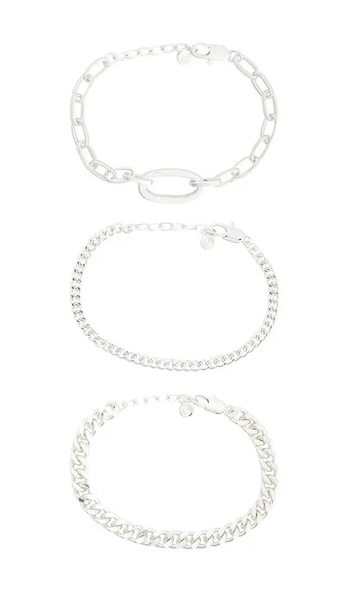 Ettika Chain Game Bracelet Set - Silver