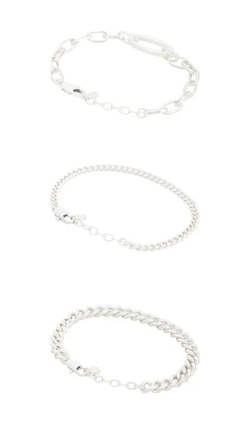 Ettika Chain Game Bracelet Set - Silver