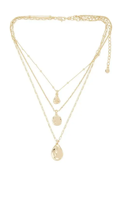 Ettika Circle Flow Layered Necklace Set - Gold