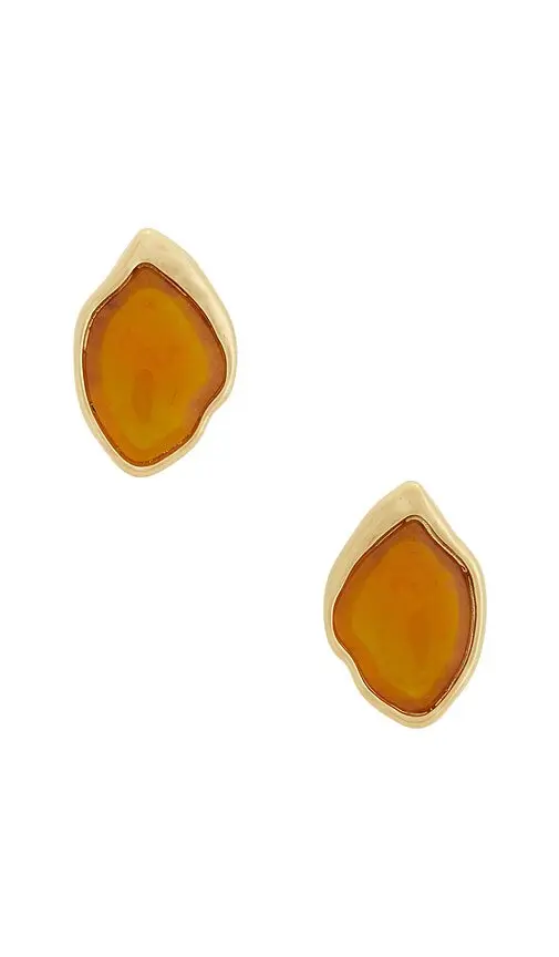 Ettika Molten Treasure Stud Earrings - Caramel