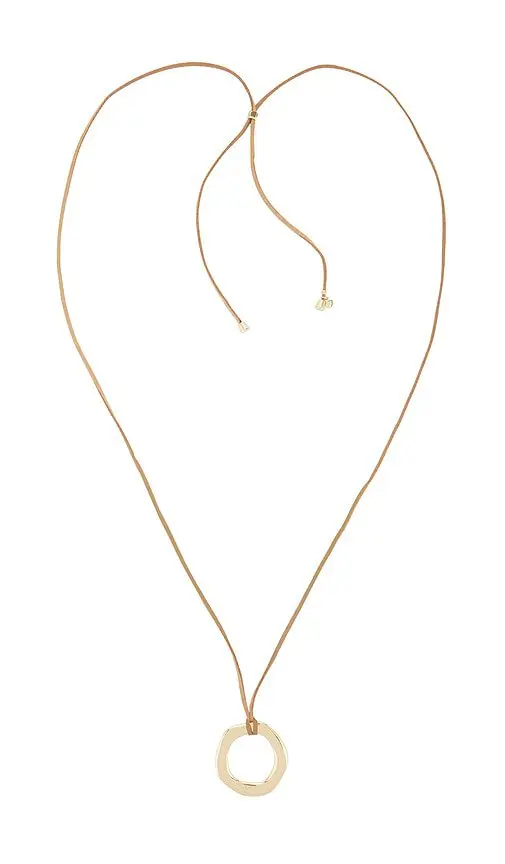 Ettika Open Circle Adjustable Suede Necklace - Tan