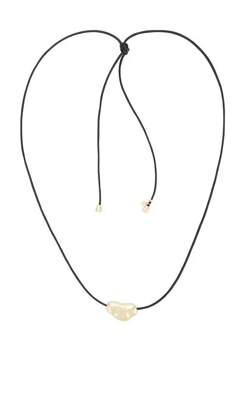 Ettika Wavy Metal Bolo Cord Necklace - Gold