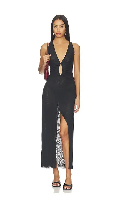 VIX PAULA HERMANNY Aimee Midi Cover Up - Black