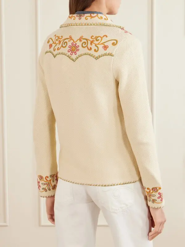 Ralph Lauren Bella Crochet-trimmed Cotton And Cashmere-blend Cardigan