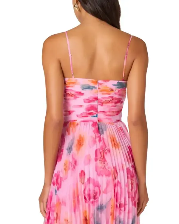 Astr The Label Bayley Printed Midi Dress - Pink Multi