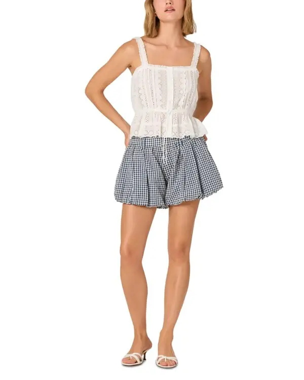 Astr The Label Margeen Shorts - Blue Gingham