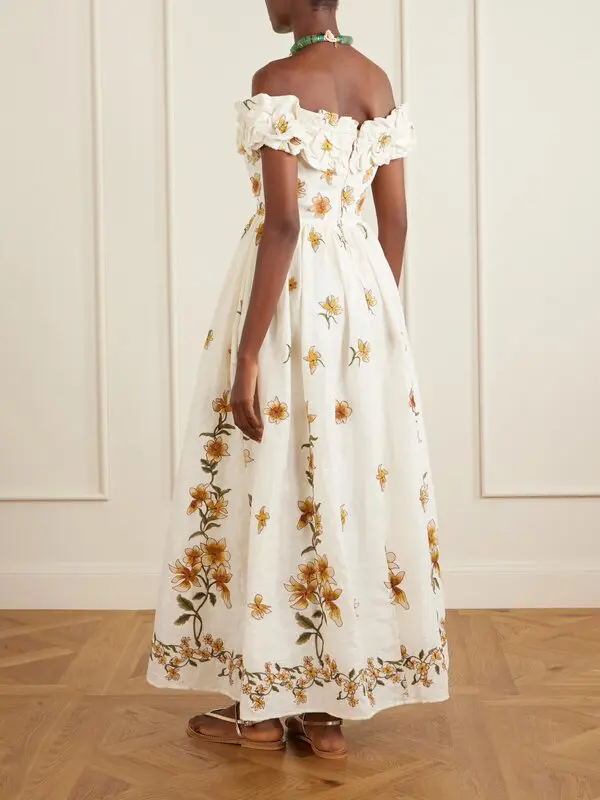agua by agua bendita espliego floral cotton maxi dress Agua By Agua Bendita Bisuteria Linen & Silk-Blend Maxi Dress