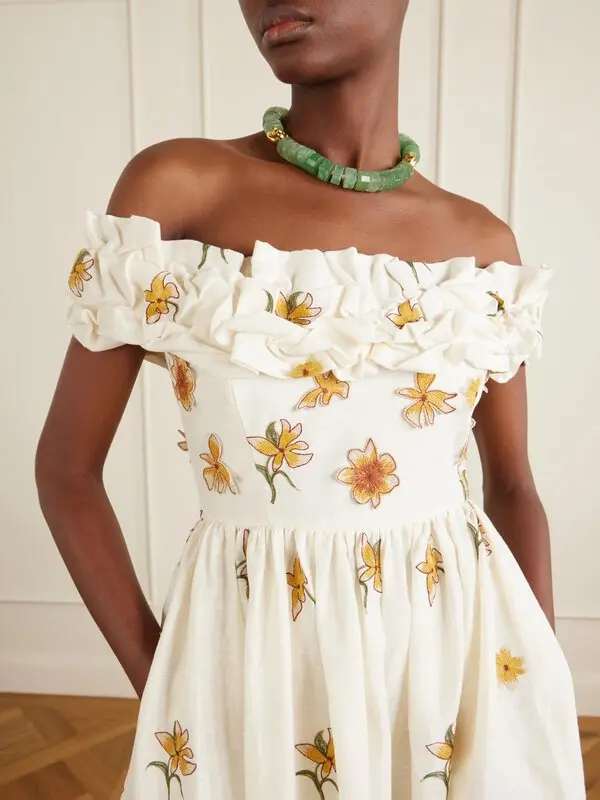 agua by agua bendita espliego floral cotton maxi dress Agua By Agua Bendita Bisuteria Linen & Silk-Blend Maxi Dress