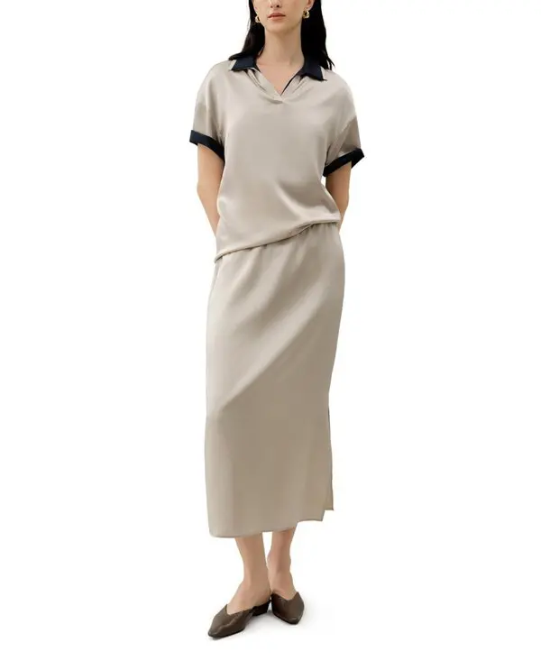 Lilysilk Washable Silk Charmeuse Pull-on Skirt