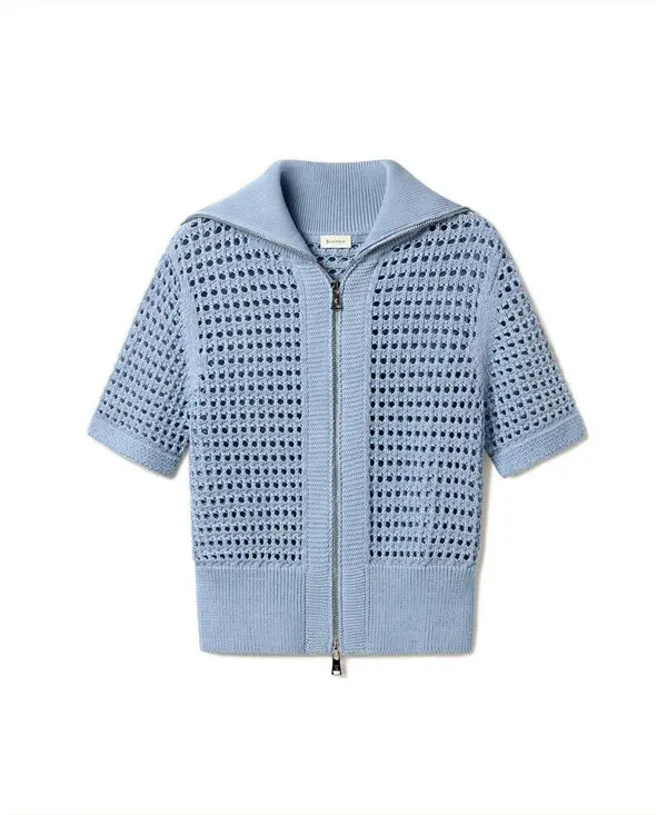 Lilysilk Toscana Pointelle Knit Double-zip Cardigan