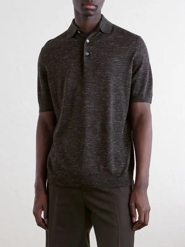 Zegna Silk, Cashmere And Linen-blend Polo Shirt