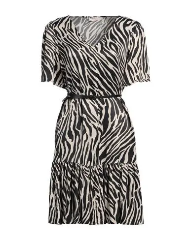 Liu Jo Zebra Print V-neck Short Sleeve Mini Dress