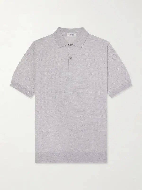 John Smedley 14.singular Slim-fit Merino Wool-piqué Polo Shirt - Gray