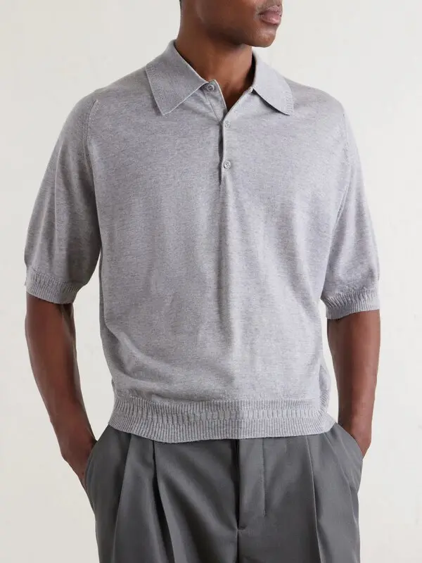 John Smedley Bill Nighy Merino Wool Polo Shirt