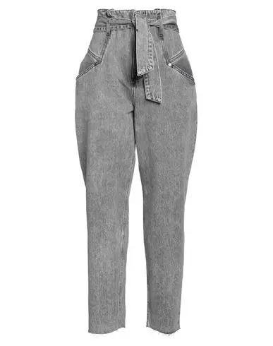 GAELLE PARIS Cotton Denim High Waisted Tapered Leg Jeans With Belt