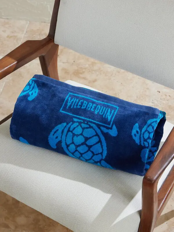 Vilebrequin Organic Cotton-terry Jacquard Beach Towel - Blue