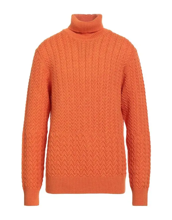 ZANONE Virgin Wool Cable-knit Turtleneck - Orange
