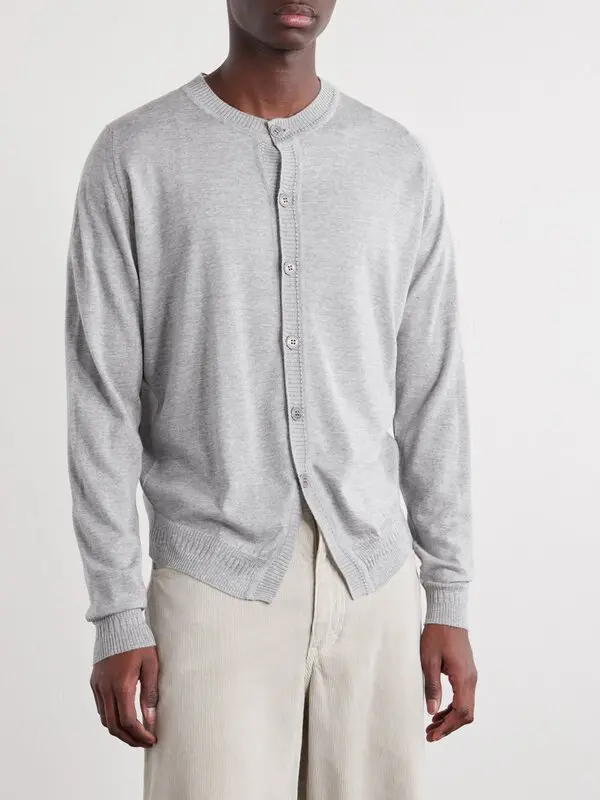 John Smedley Bill Nighy Merino Wool Cardigan - Gray