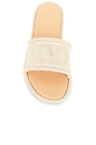 Valentino Garavani V Logo Torchon Slide