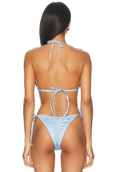 BANANHOT Kyma Bikini Top - Light Blue Gingham