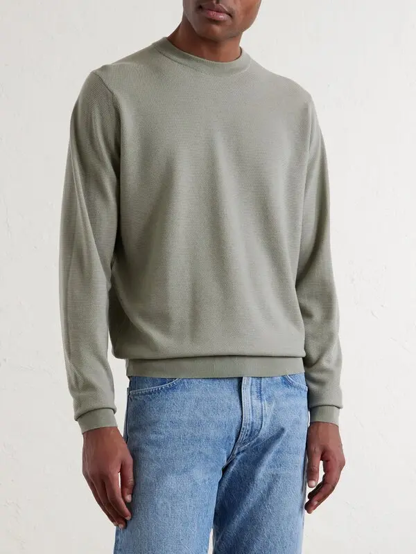 John Smedley Honeycomb Knit Merino Wool Sweater