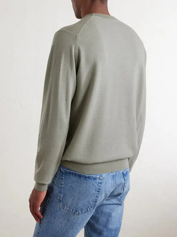 John Smedley Honeycomb Knit Merino Wool Sweater