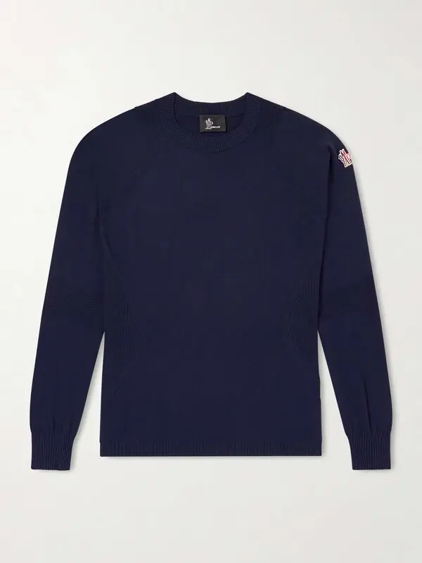 Moncler Logo-appliquéd Crepe Sweater