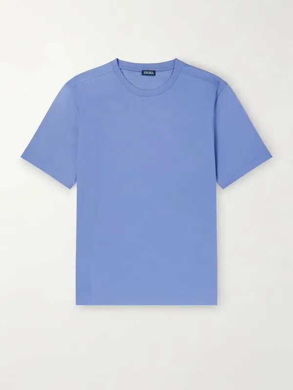 Zegna Cotton-jersey T-shirt - Blue