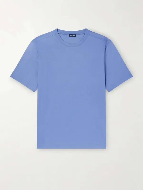 Zegna Cotton-jersey T-shirt - Light Blue