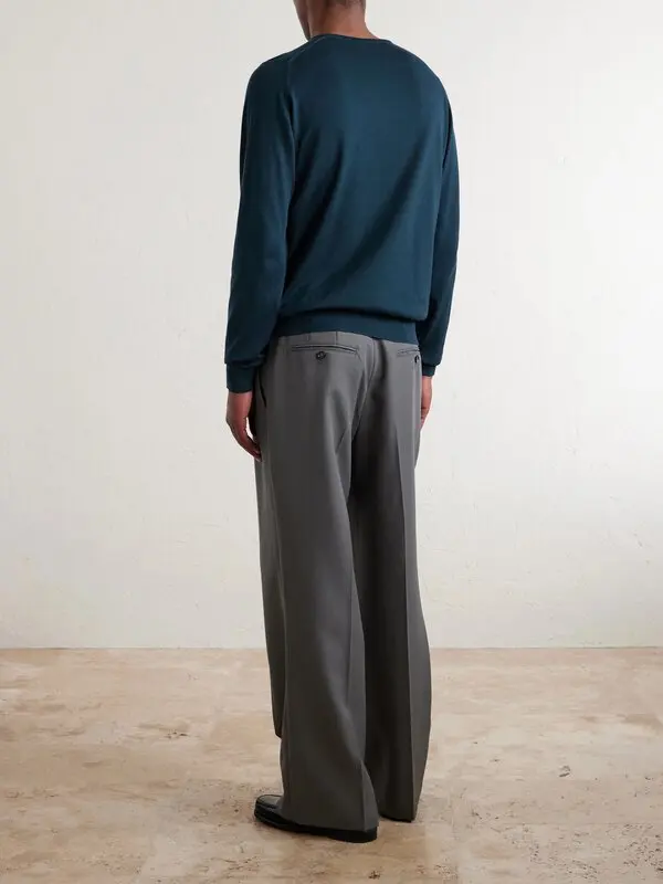 John Smedley Sea Island Cotton Sweater - Green