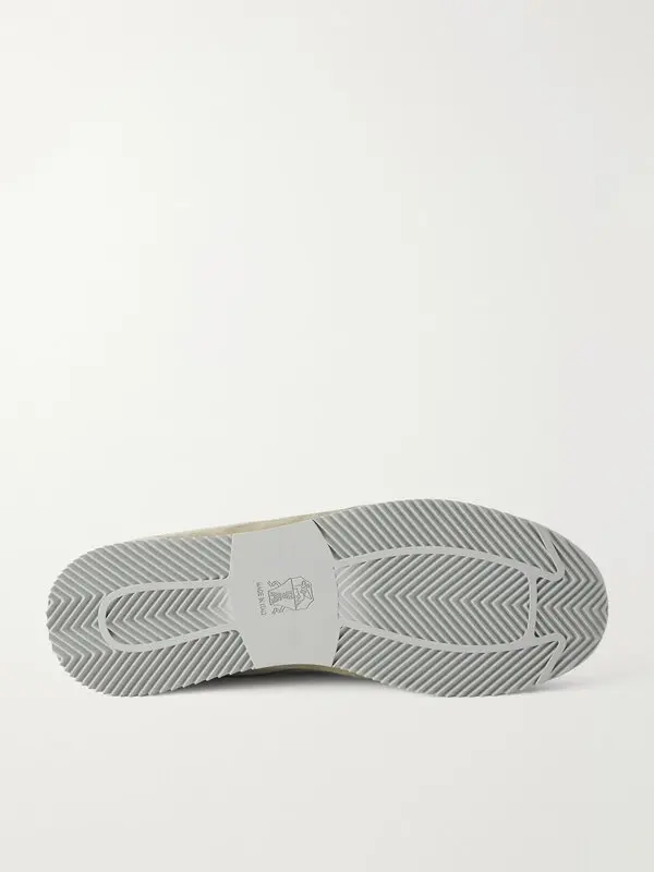 Brunello Cucinelli Suede-trimmed Canvas Low-top Sneakers
